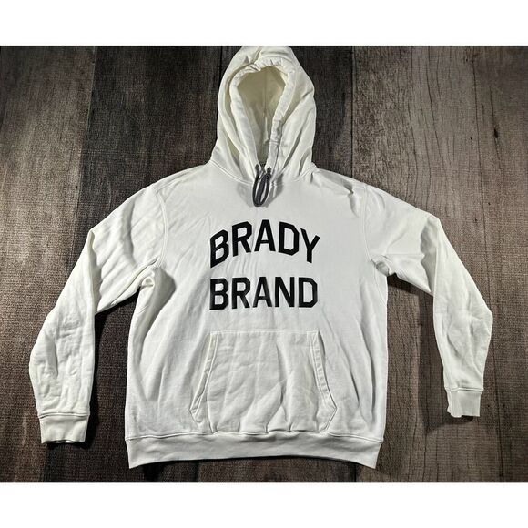 Brady | Jackets & Coats | Bradybrand Mens Logo Hoodie Sweatshirt Cream ...
